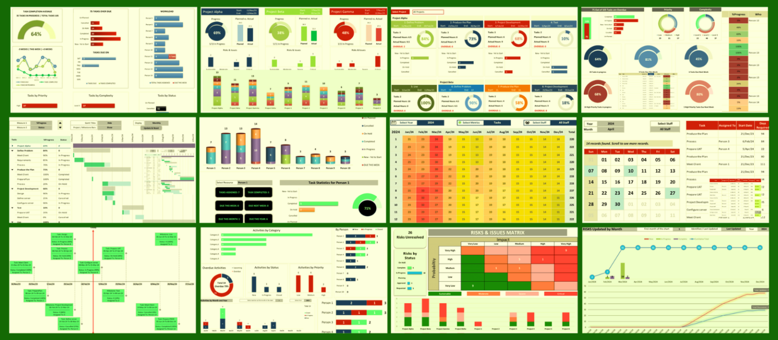 Advanced Project Plan and Portfolio Excel Template - TEMPLATE22